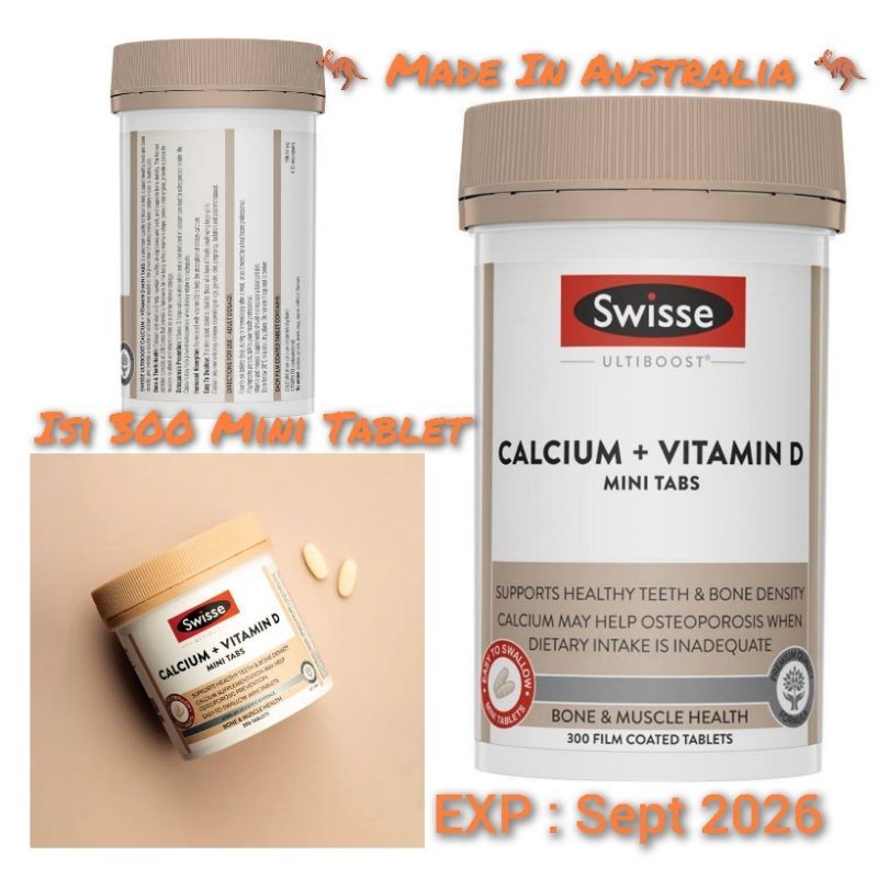 Jual Swisse Calcium + Vitamin D AUSTRALIA | 300 Mini Tablet | Shopee ...
