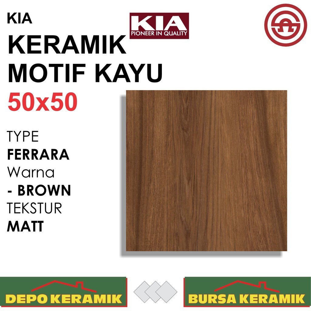 Jual keramik Motif Kayu 50x50 FERRARA BROWN -KIA- Matt&Wood | Shopee Indonesia