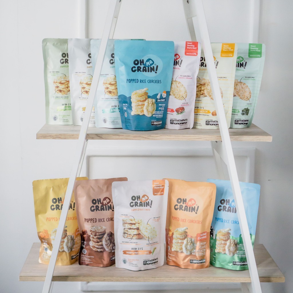 Jual Oh Ma Grain Rice Crackers - OMG Popped Rice Cracker - Snack Sehat ...