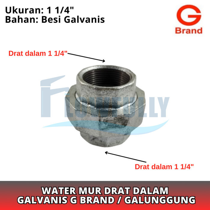 Jual WATER MUR BESI GALVANIS 1 1/4 INCH G BRAND WATERMUR WATERMOOR ...
