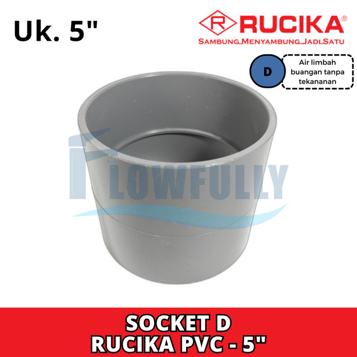 Jual SOCKET D 5 inch RUCIKA SOK DV POLOS LURUS 5" PVC | Shopee Indonesia