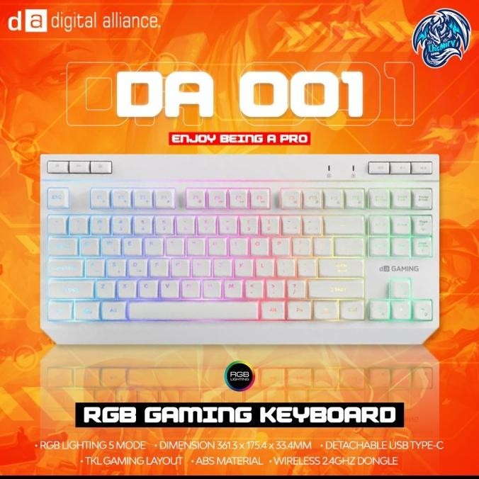 Jual New Digital Alliance Da 001 / Da-001 Rgb Tkl Wireless Gaming ...