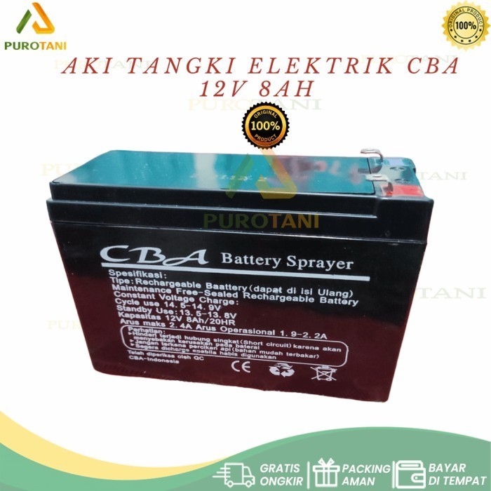 Jual Cba Battery Sprayer Aki Kering Tangki Elektrik Cba 12V 8Ah Original | Shopee Indonesia