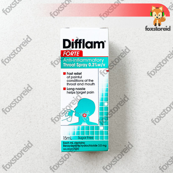 Jual Difflam Forte Throat Spray 15Ml Sugar Free Impor | Shopee Indonesia