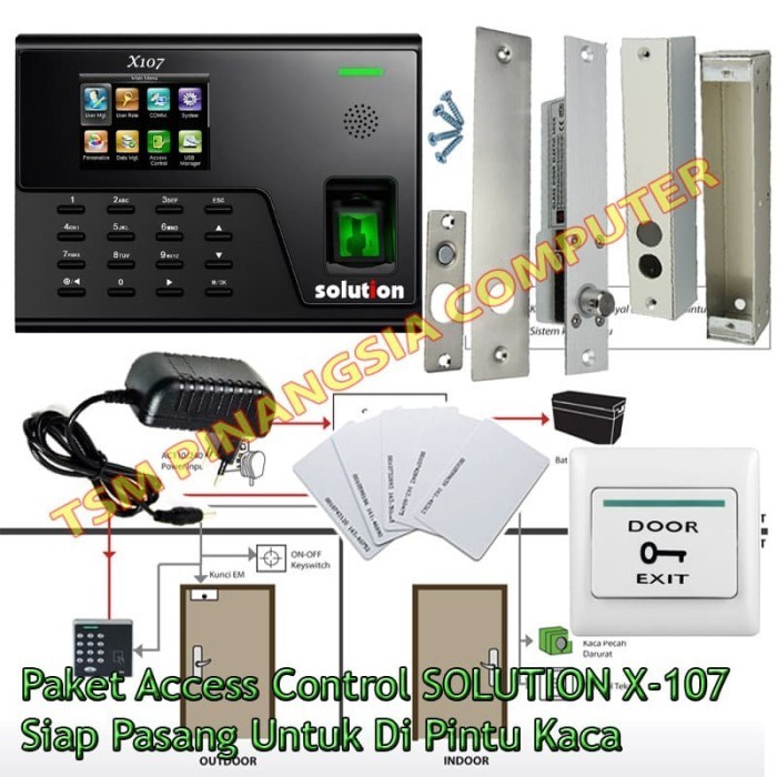 Jual Access Control Solution X107 Paket Akses Door Untuk Pintu Pintu Kaca | Shopee Indonesia