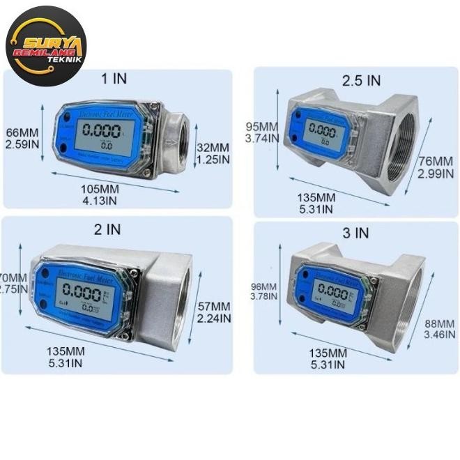 Jual Turbine Water Flow Meter 1" Digital 1 Inch Fuel Solar Npt Wg1 ...