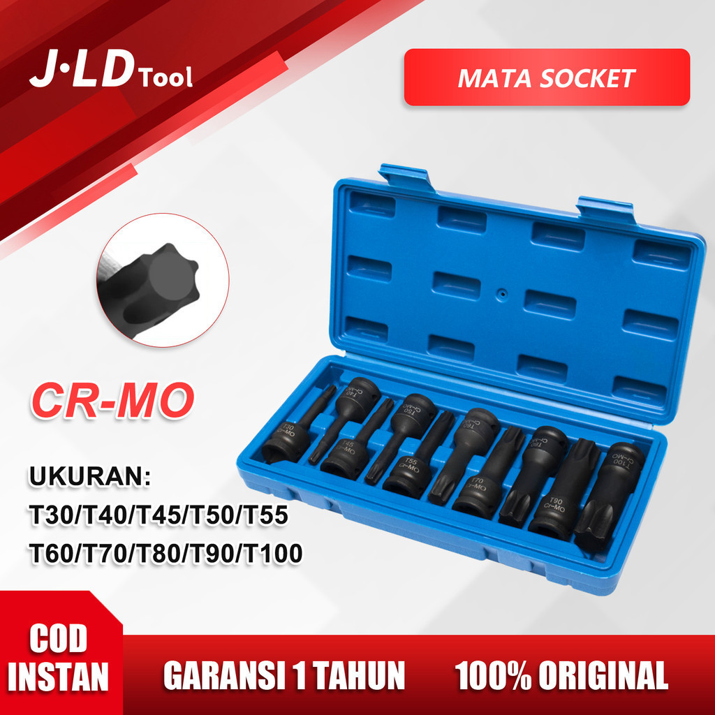Jual JLD Mata Socket Impact 10pcs Bintang Mata Kunci Hex Sock Impact 1/2INCH Cr Mo Impact Bits ...