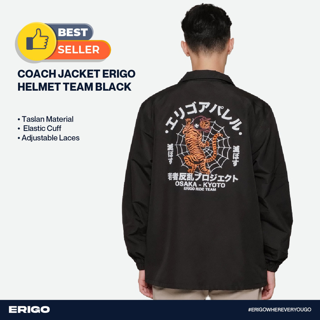 Jual Erigo Coach Jacket Erigo Helmet Team Black Unisex | Shopee Indonesia
