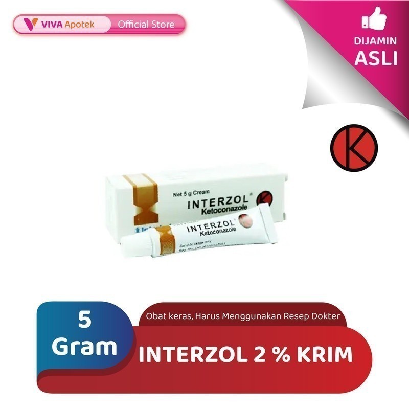 Jual Interzol 2 % Krim / Ketoconazole 2 % / Jamur Kulit (5 Gram ...