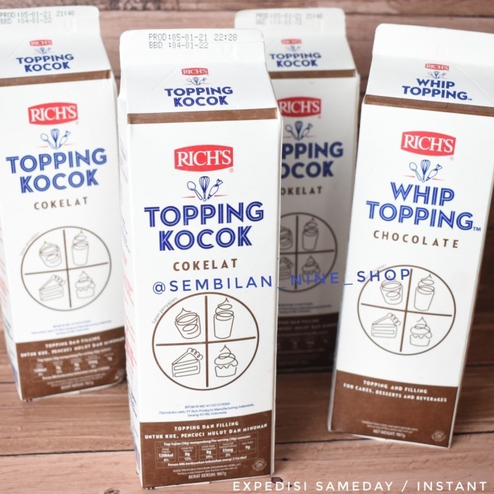 Jual Rich'S Whip Topping Chocolate 907 Gram Richs Whipping Cream ...