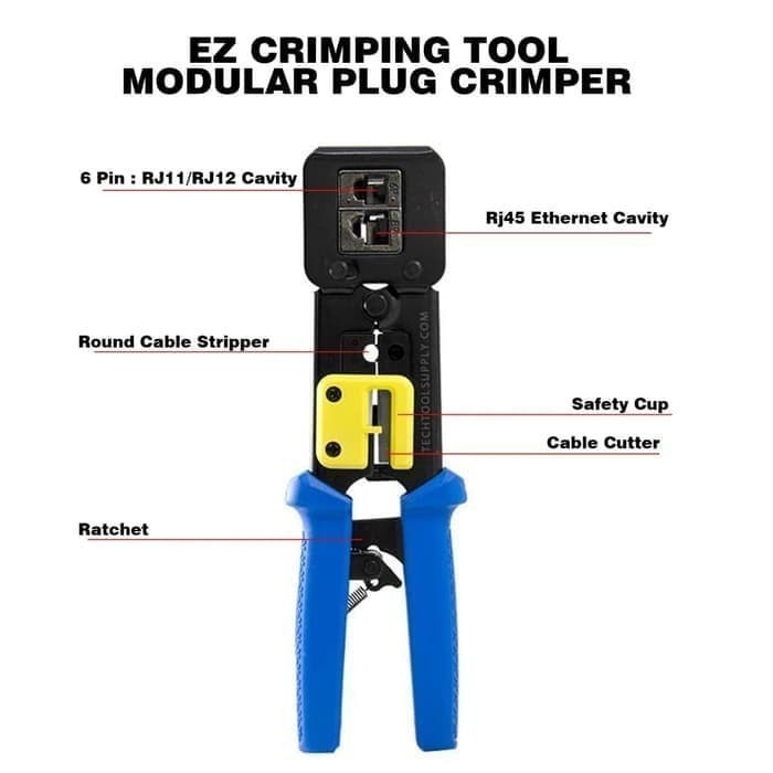 Jual Crimping Tool Rj45 Tang Crimping Kabel Rj45 Anti Gagal Cat 5E Cat ...