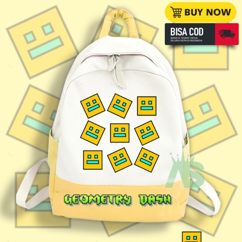 Jual Tas Ransel Anak TK/SD Game Geometry Dash | Tas Kantong Anak Sekolah/Mengaji/Jalan Jalan ...