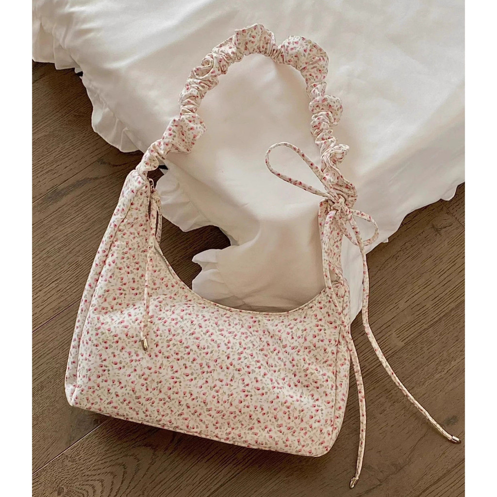 Jual Bunga kecil manis rusak slingbag kanvas tas bahu serut wanita tas ...