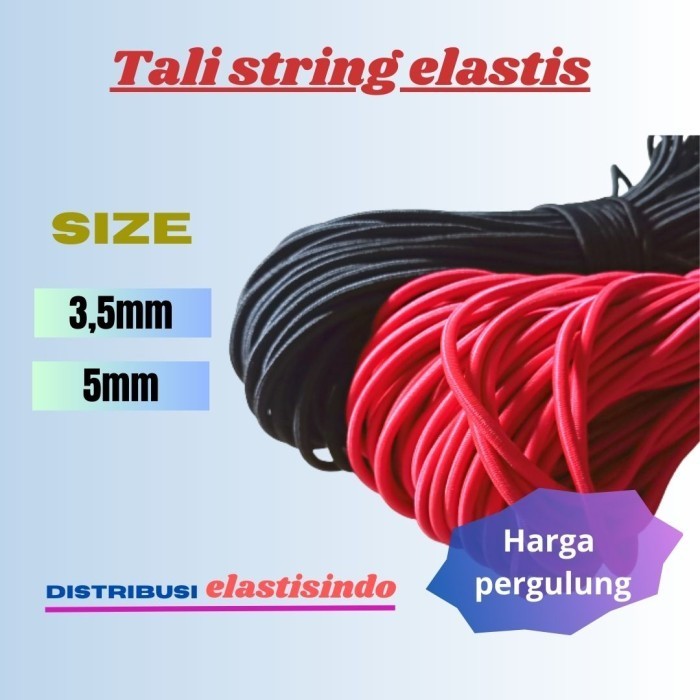 Jual Tali string 5mm elastis bulat bungee cord (per roll) | Shopee ...