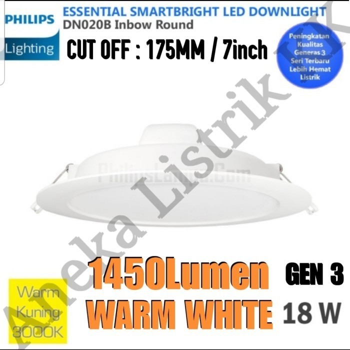 Jual PHILIPS DN020B 18W 7INCH KUNING DOWNLIGHT LED DN 020B DL DOWN LIGHT | Shopee Indonesia
