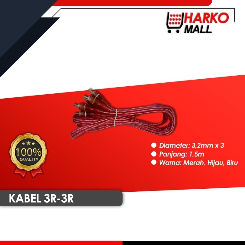 Jual KABEL 3 RCA to 3 RCA / Kabel RCA 3 ke RCA 3 Panjang 1,5 Meter ...