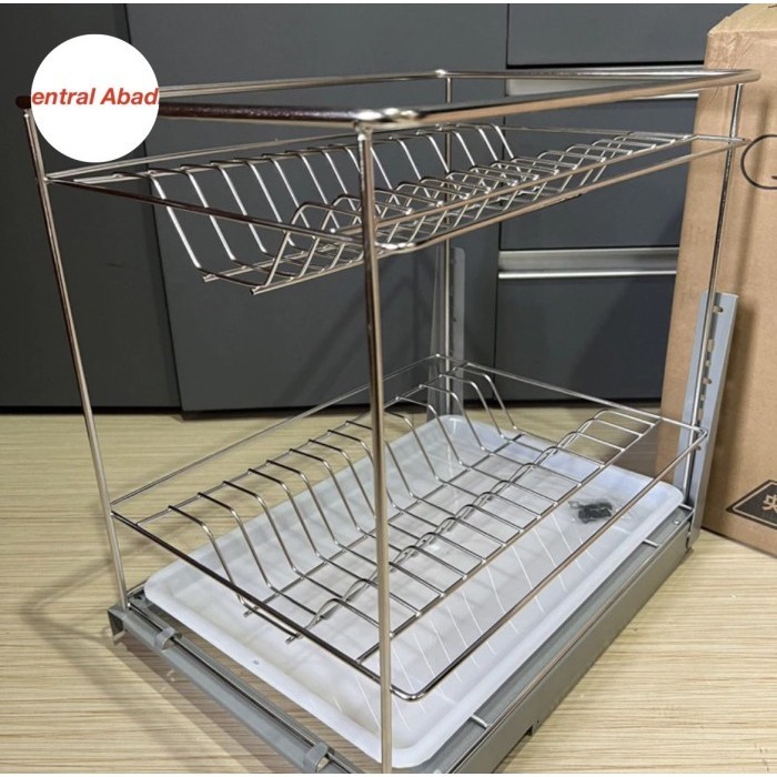 Jual Rak Piring Tarik Stainless / Rak Piring Kitchen Set Taco | Shopee ...