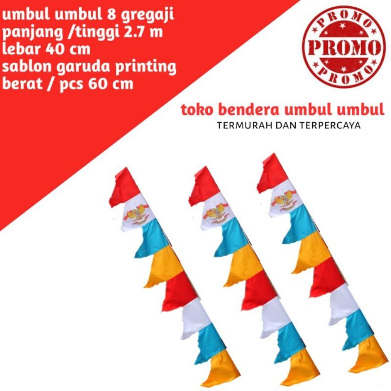 Jual BENDERA UMBUL UMBUL MERAH PUTIH 10 PCS | Shopee Indonesia