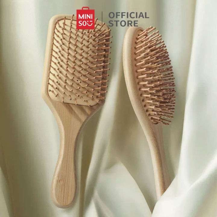 Jual MINISO Nature Wooden Air Cushion Hairbrush Sisir Miniso Sisir ...