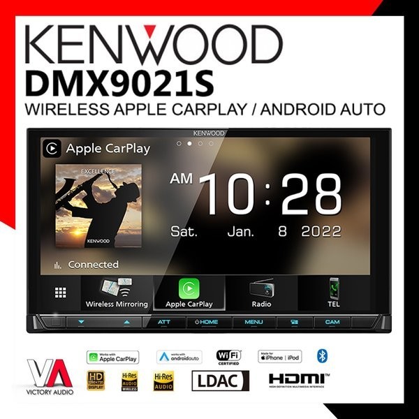Jual HEAD UNIT DOUBLE DIN KENWOOD DMX9021S DMX 9021 S LAYAR 6.8 INCH WIRELESS APPLE CARPLAY ...