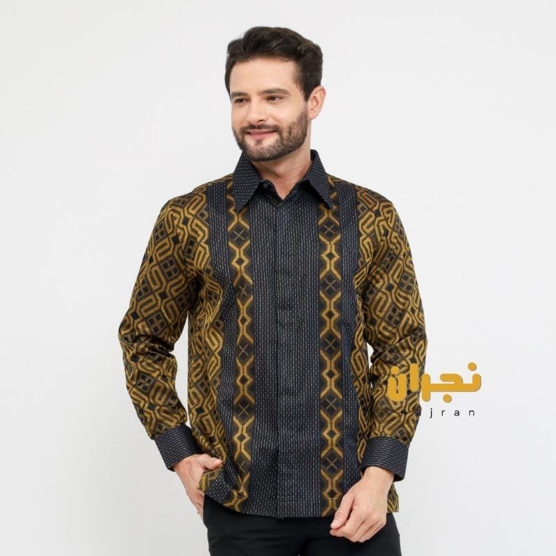 Jual BAJU BATIK BHS EXCELLENT WARNA KUNING HITAM / KEMEJA PRIA BHS ...