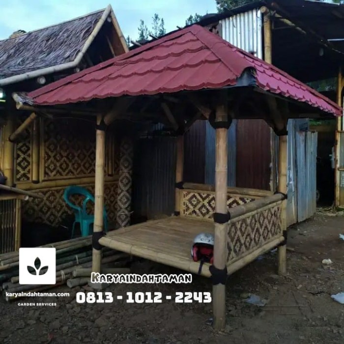 Jual Promo Saung Gazebo Bambu Murah Atap Bisa Custom/Saung Bambu Atap ...