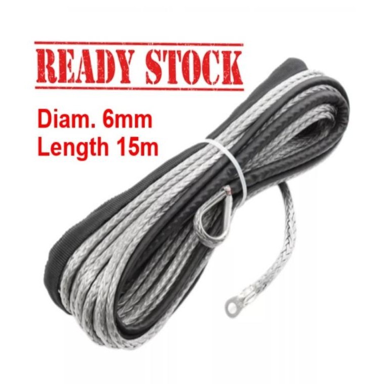 Jual TALI SLING PLASMA SYNTHETIC WINCH ROPE 6MM 15METER | Shopee Indonesia