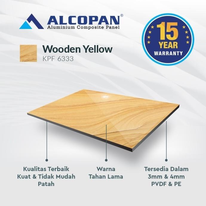 Jual ACP aluminium composite panel Alcopan Wooden Yellow PE 4mm ...