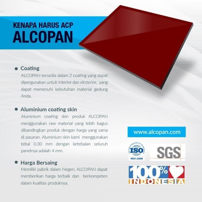 Jual ACP Alcopan Ruby Red PE 3mm aluminium composite panel | Shopee ...