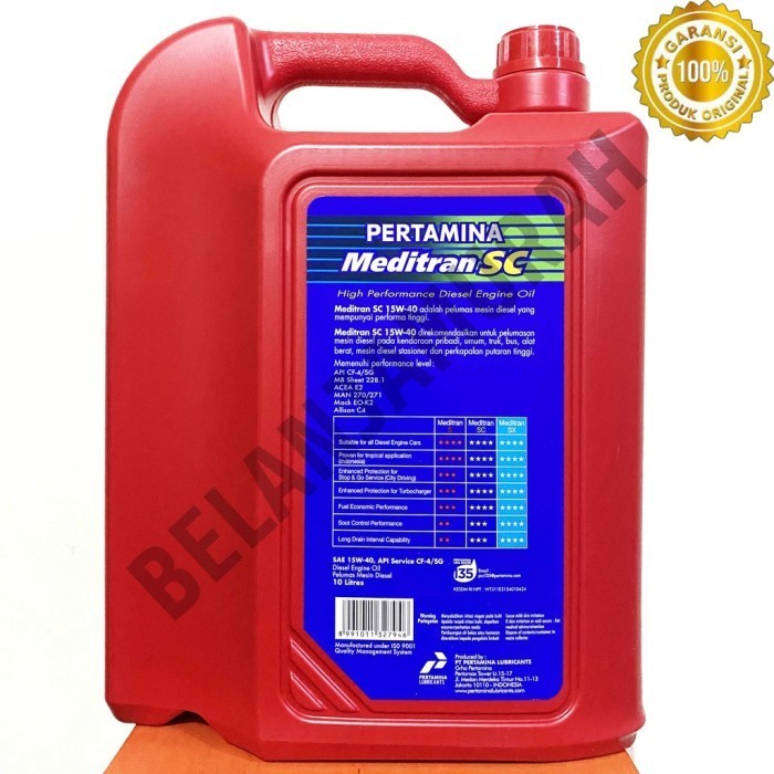 Jual Oli Mesin Diesel Pertamina Meditran Sc Sae 15W-40 Api Cf-4 10L ...