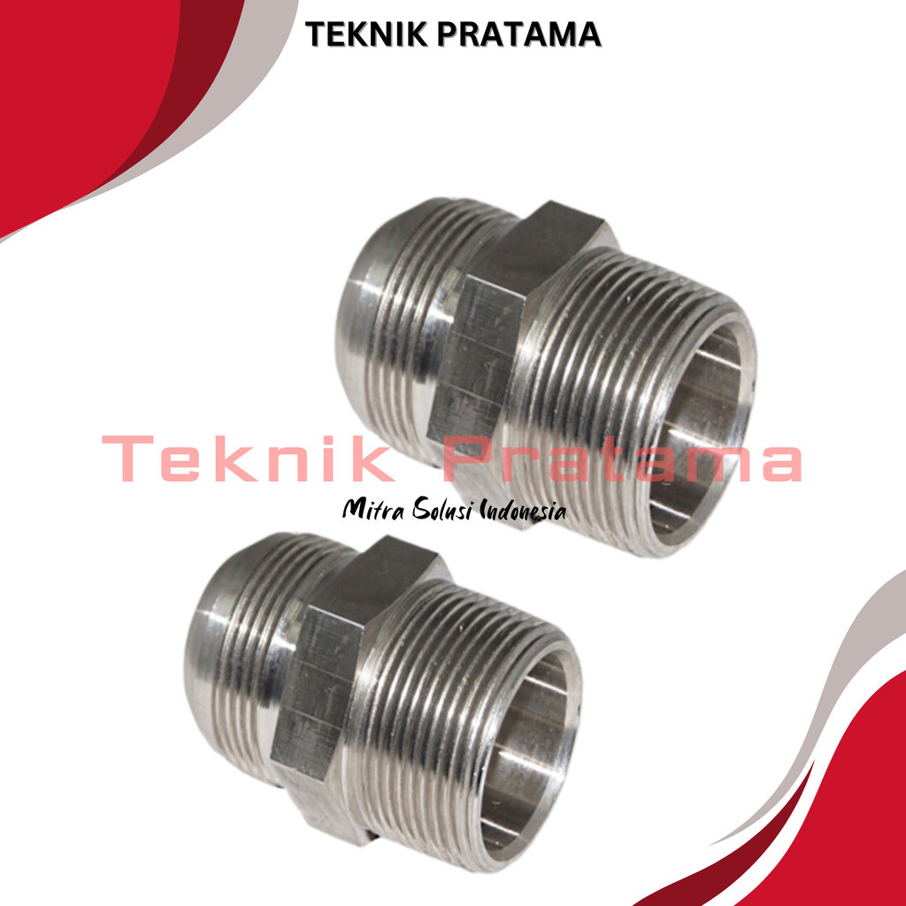 Jual 1" Double Nepel NPT x JIC Hex Nipple Hydraulic MB x NJ Size 1 Inch | Shopee Indonesia