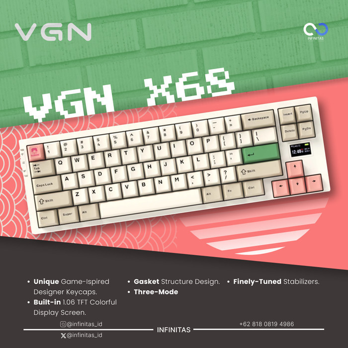 Jual VGN x Subor X68 / X-68 Hotswap Gasket Wireless 65% Mechanical ...