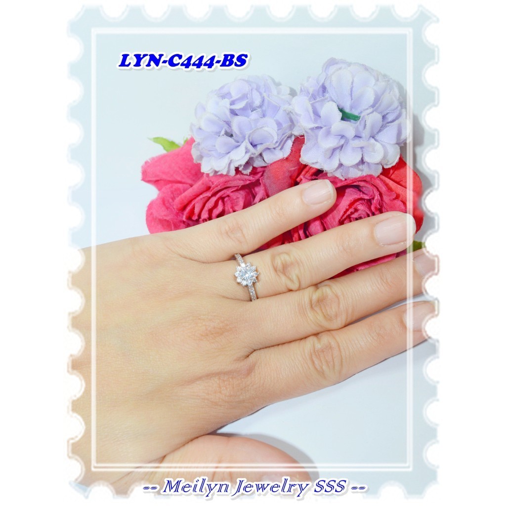 Jual Cincin Lapis Emas 18K LYN-C444-BS Silver Merek Meilyn Original ...