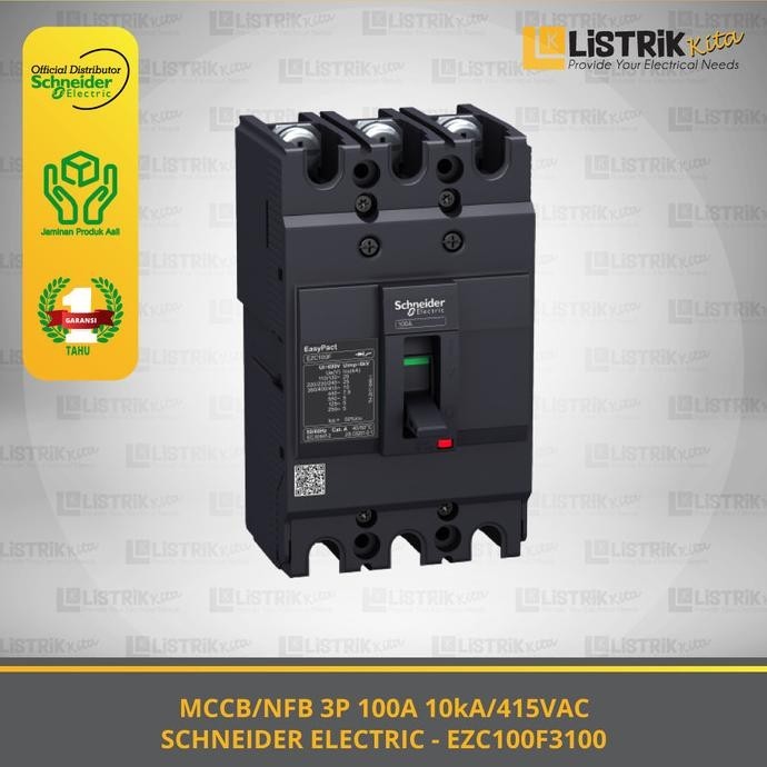 Jual NEW PRODUK MCCB SCHNEIDER EZC100F 3P/3T 100A 10KA - EZC100F3100 !!!!! | Shopee Indonesia