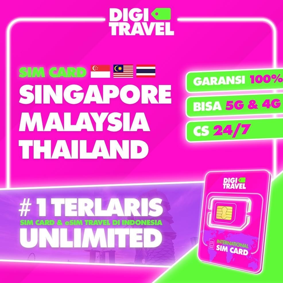 Jual DIGI TRAVEL SIM CARD SINGAPORE MALAYSIA THAILAND UNLIMITED ...