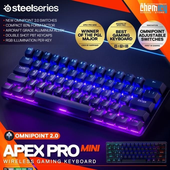 Jual Steelseries Apex Pro Mini 60% Wireless RGB Mechanical Gaming Keyboard | Shopee Indonesia