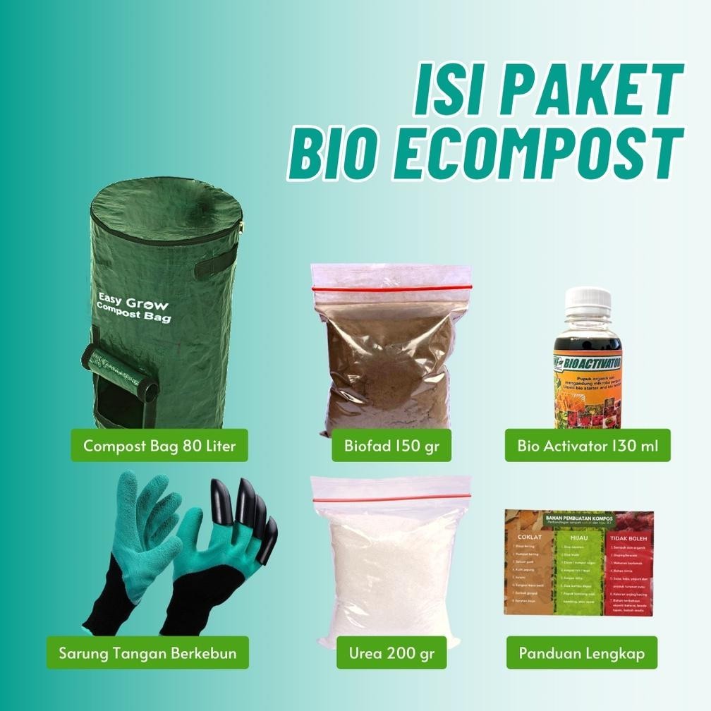 Jual Promo Bio Ecompost Paket Komposter Lengkap Compost Bag 80 Liter ...