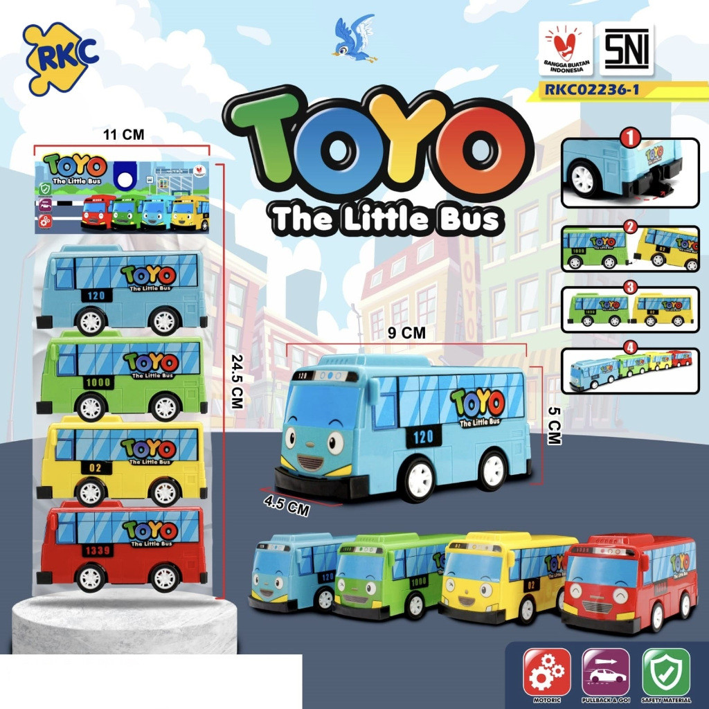Jual MAINAN TAYO ISI 4 PCS THE LITTLE BUS TOYO RKC022361 | Shopee Indonesia