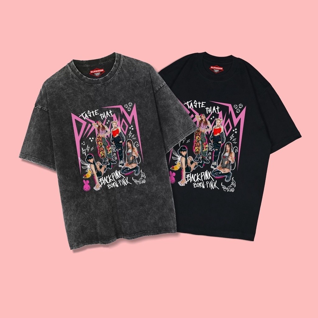 Jual Blackpink Born Pink oversized Washed t-shirt | kaos oversize ...