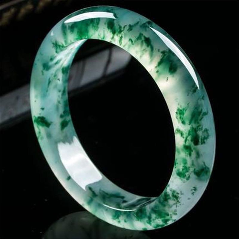 Jual Myanmar Ice-like Mine Timber Jade Bracelet Floating Flowers Jade ...