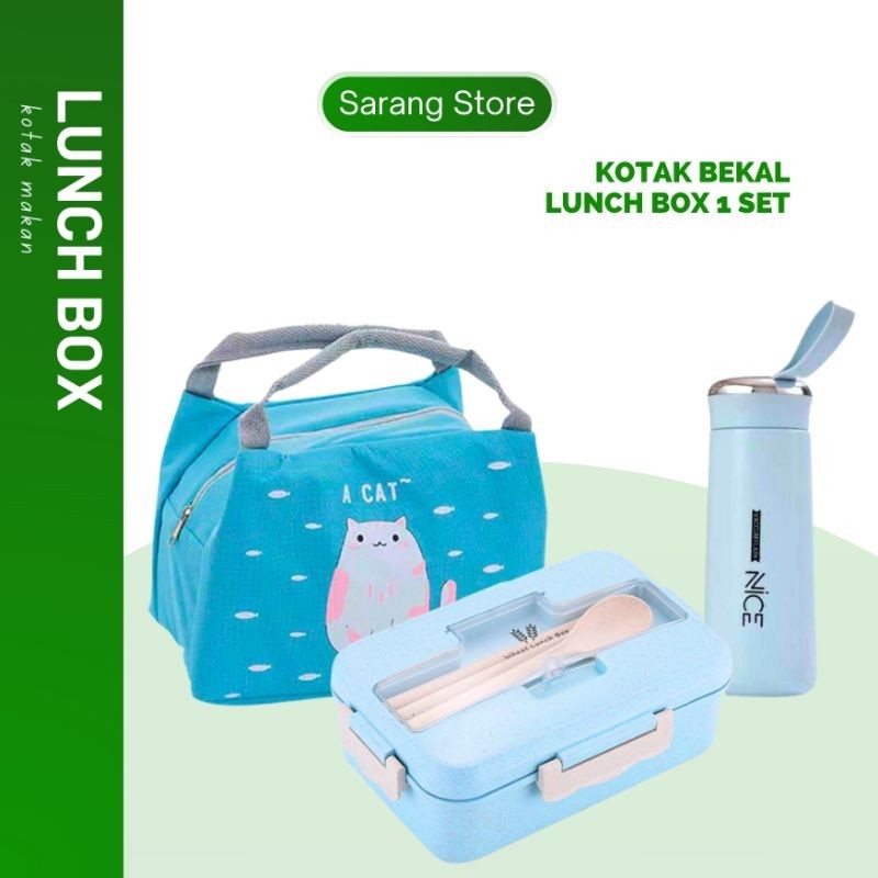 Jual Kotak Bekal Tempat Makan Anak Sekolah Perempuan Laki Laki Lunch Box Set Tas Karakter Botol ...