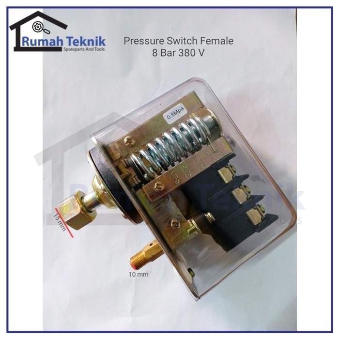 Jual PRESSURE SWITCH OTOMATIS KOMPRESOR ANGIN 8 BAR 3 PHASE 380 V ...