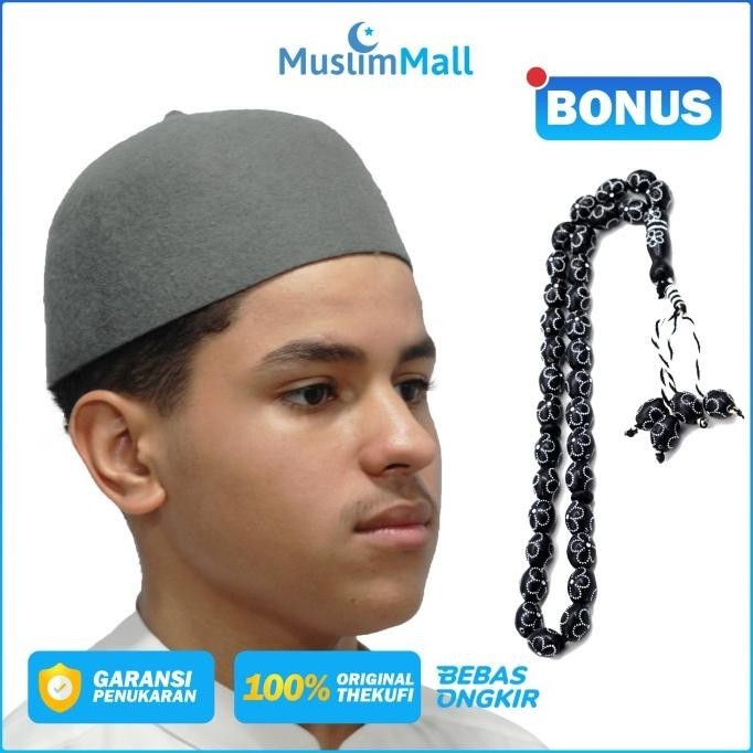 Jual Peci Tarbus Warna Abu-abu Asli Bulu Domba Merek TheKufi | Shopee Indonesia