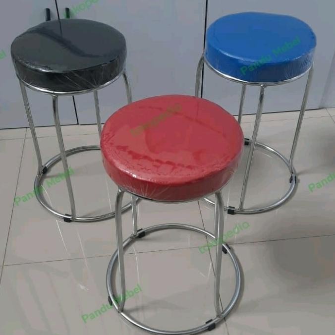 Jual Bangku Bulat Besi Kursi Tunggu Ruang Tamu Kafe Busa Khusus Gojek ...