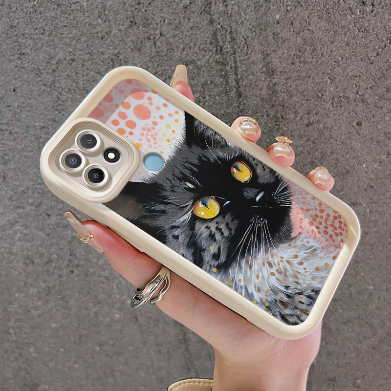 Jual Casing Hp OPPO A15 A15s A35 Case sarung HP pola kucing hitam ...