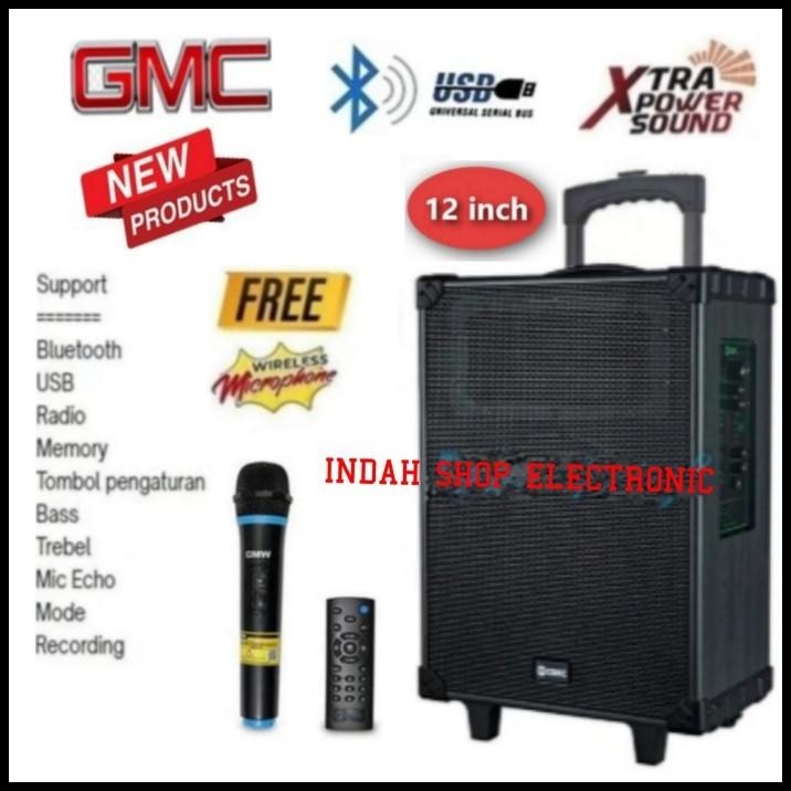 Jual Speaker Portable Gmc 883M 12" Bluetooth + Mic Wireless | Shopee Indonesia