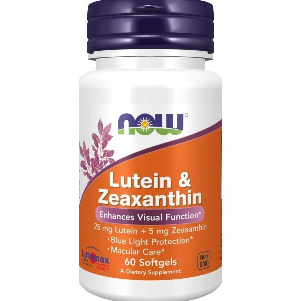 Jual NOW Supplements Lutein & Zeaxanthin 25 mg Lutein 5 mg Zeaxanthin ...