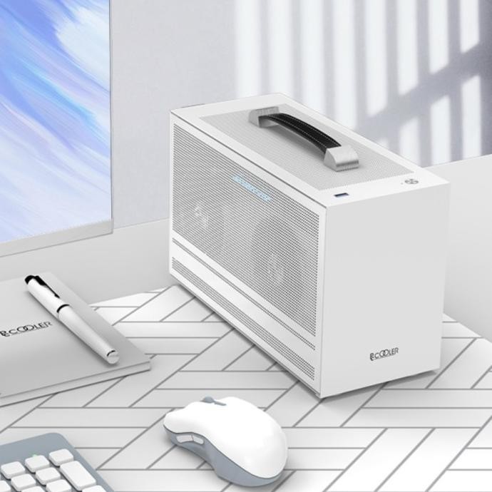 Jual PCCooler Mini I100 Pro Mesh ITX Case For PC + Riser Vertical GPU ...