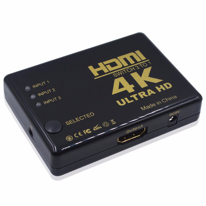 Jual HDMI Switcher 3 Port 4K x 2K Ultra HD - SY-301 - Black | Shopee Indonesia