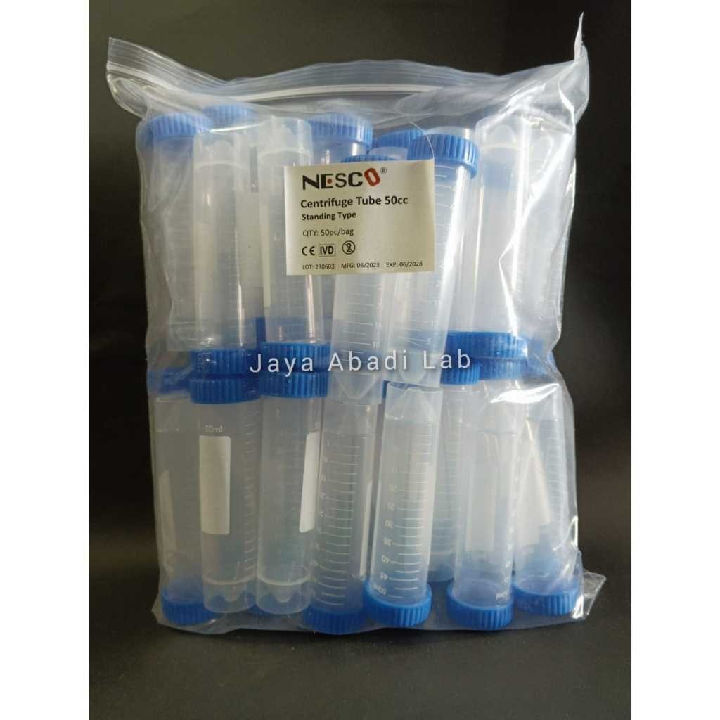 Jual NESCO tube 50 ml tabung sentrifugal centrifuge tube self standing bisa berdiri isi 50 ...